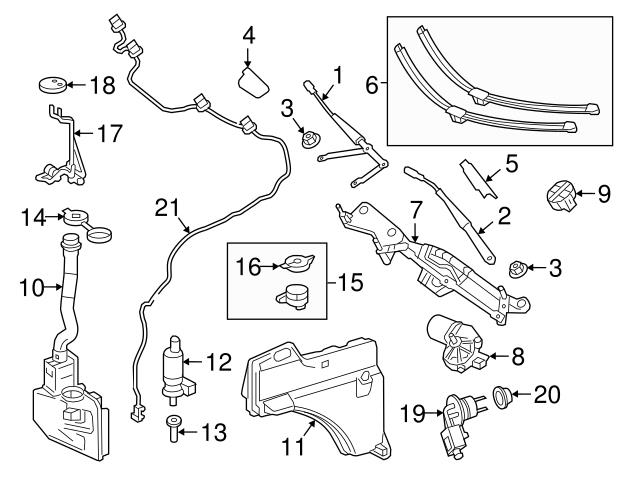 Genuine Mercedes 1668200742 Windshield Wiper Motor; Front - Mercedes
