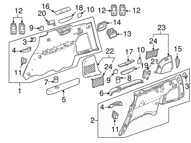 Genuine Mercedes 1668201310 Power Seat Switch; Rear Right - Mercedes