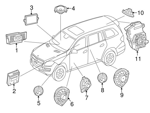 Genuine Mercedes 1668202302 Speaker; Front - Mercedes