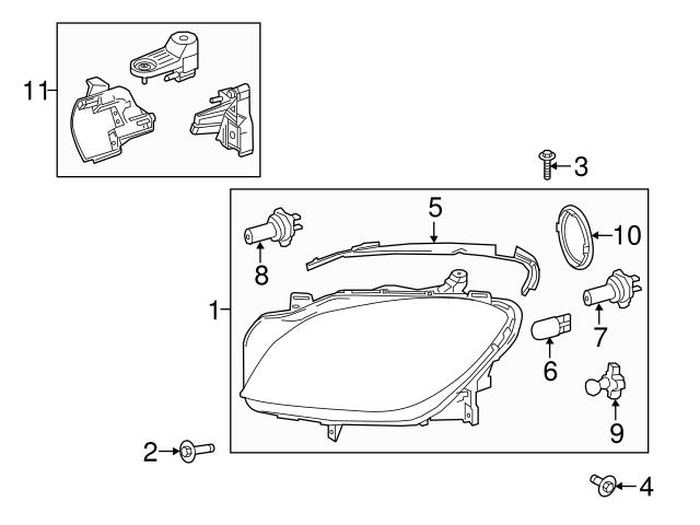 Genuine Mercedes 1668260258 Headlight Seal; Front Right - Mercedes