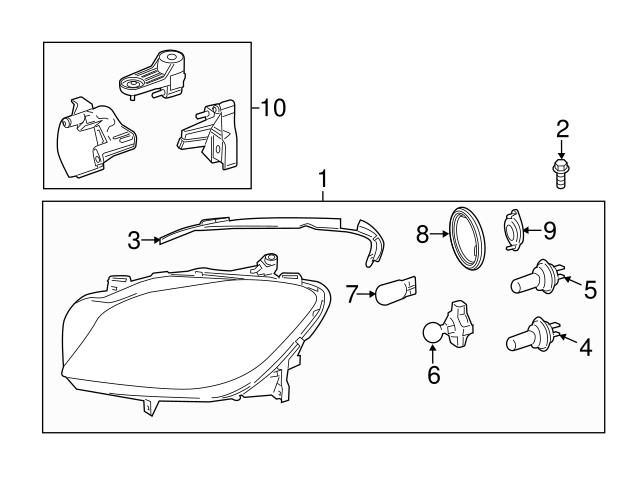 Genuine Mercedes 1668260391 Headlight Seal; Front Right - Mercedes