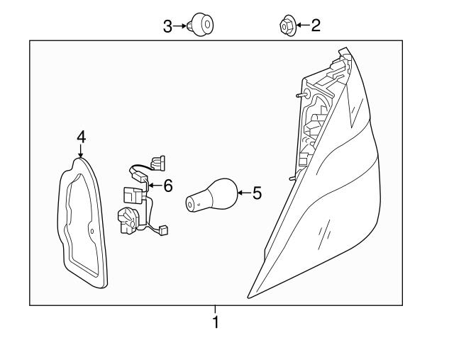 Genuine Mercedes 1668261891 Tail Light Housing Seal; Right - Mercedes