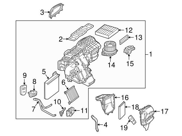 Genuine Mercedes 1668300040 Cabin Air Filter Case; Rear, Front - Mercedes