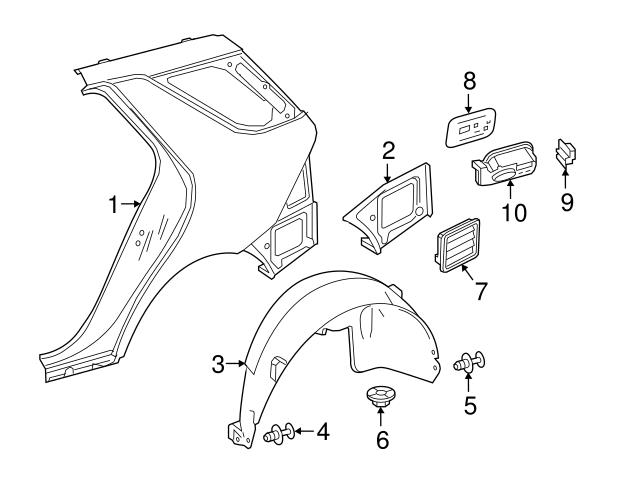Genuine Mercedes 1668301042 Quarter Panel Vent; Left, Right - Mercedes