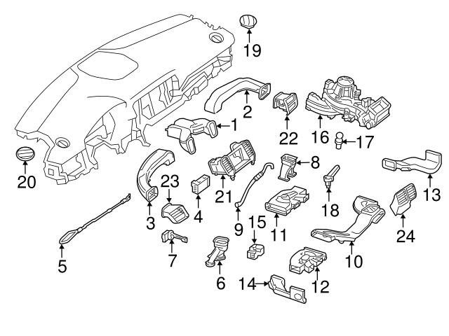 Genuine Mercedes 16683023549051 Dashboard Air Vent Trim; Front Left ...