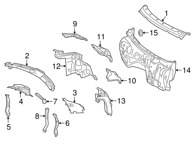 Genuine Mercedes 1668310041 Cowl Panel - Mercedes