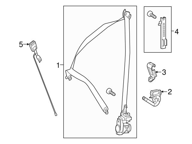 Genuine Mercedes 1668600969 Seat Belt Receptacle; Front Left/Right ...