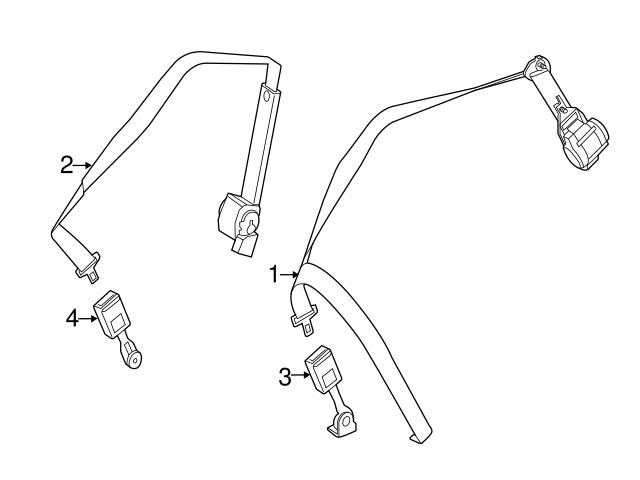 Genuine Mercedes 1668601969 Seat Belt Receptacle; Center - Mercedes