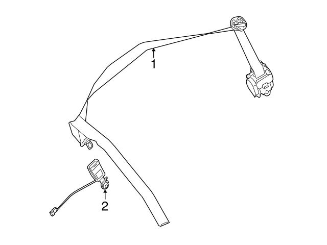 Genuine Mercedes 1668603069 Seat Belt Receptacle; Rear Right - Mercedes