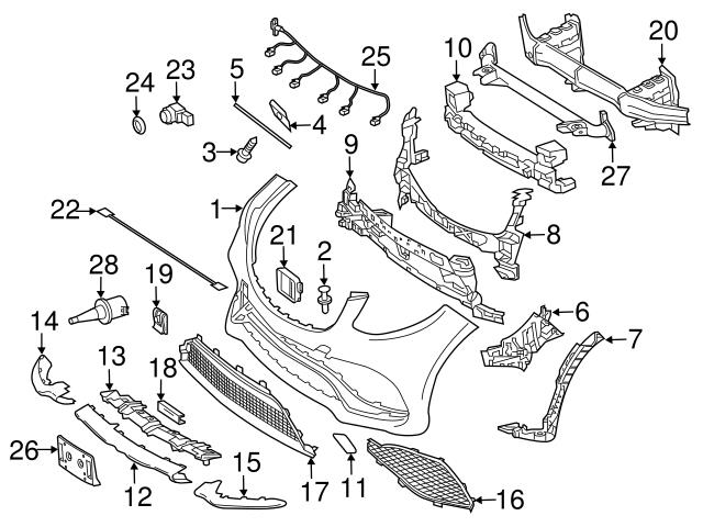Genuine Mercedes 1668855000 Bumper Cover Bracket; Right - Mercedes