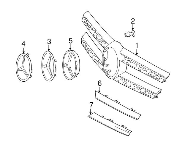Genuine Mercedes 1668880085 Grille Molding; Front Left Upper - Mercedes