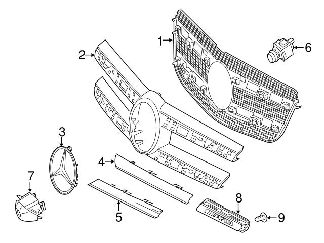Genuine Mercedes 166888208564 Grille Molding; Right - Mercedes | 1668882085