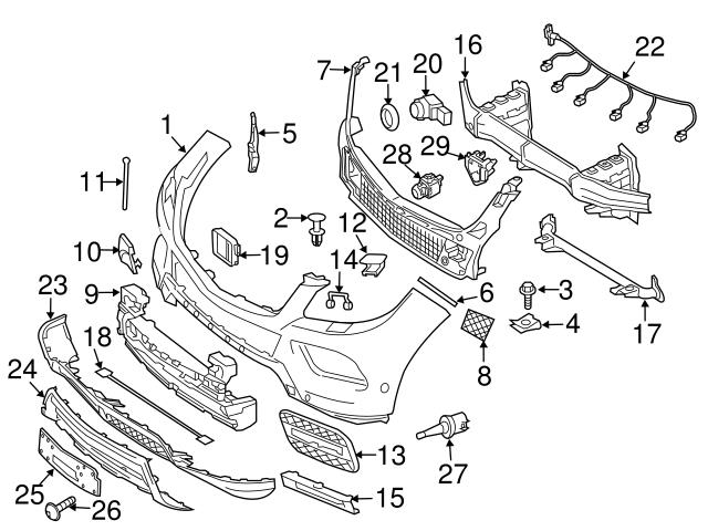 Genuine Mercedes 1668890495 Bumper Cover Insulator; Front Right - Mercedes