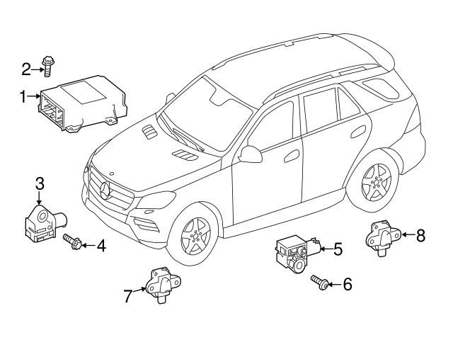 Genuine Mercedes 1669008917 Air Bag Control Module - Mercedes