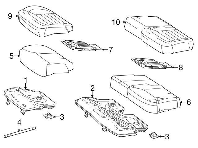 Genuine Mercedes 1669821009 Seat Frame Cap; Left Lower, Right Lower ...