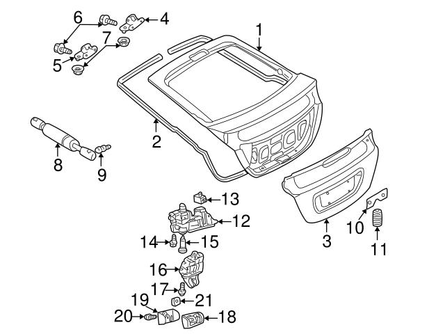 Genuine Mercedes 1689910015 Liftgate Support Strut Holder; Left, Right ...