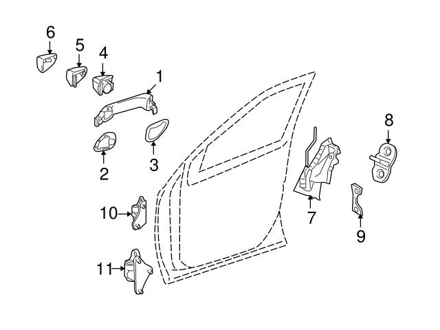 Genuine Mercedes 1697660005 Exterior Door Handle Gasket; Front Right ...