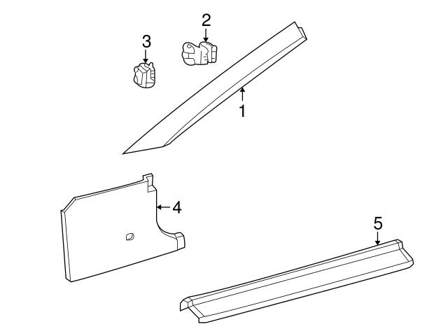 Genuine Mercedes 1706800035 Liftgate Trim Scuff Plate; Left, Right ...