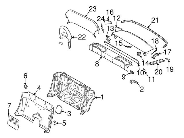 Genuine Mercedes 1706900930 Convertible Top Stowage Compartment Lid ...