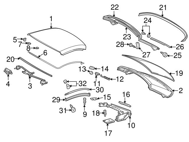 Genuine Mercedes 1707900498 Convertible Top Seal - Mercedes
