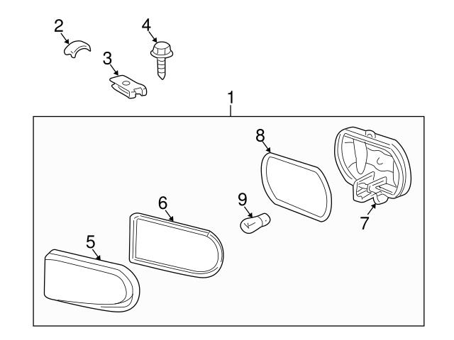 Genuine Mercedes 170820015664 Fog/Cornering Light Assembly; Front Left ...