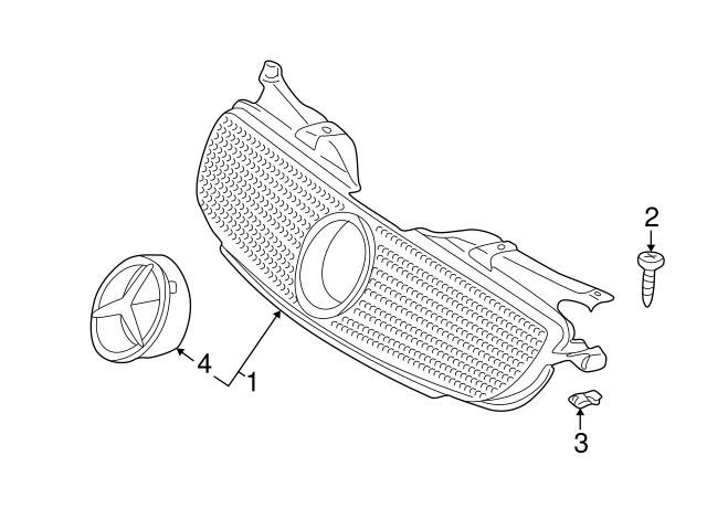 Genuine Mercedes 1708880086 Grille Emblem; Front - Mercedes
