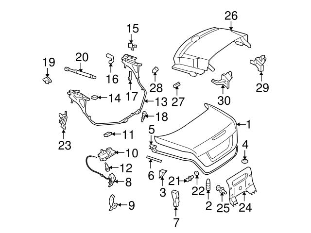 Genuine Mercedes 1709870140 Deck Lid Stop Buffer; Left, Right ...