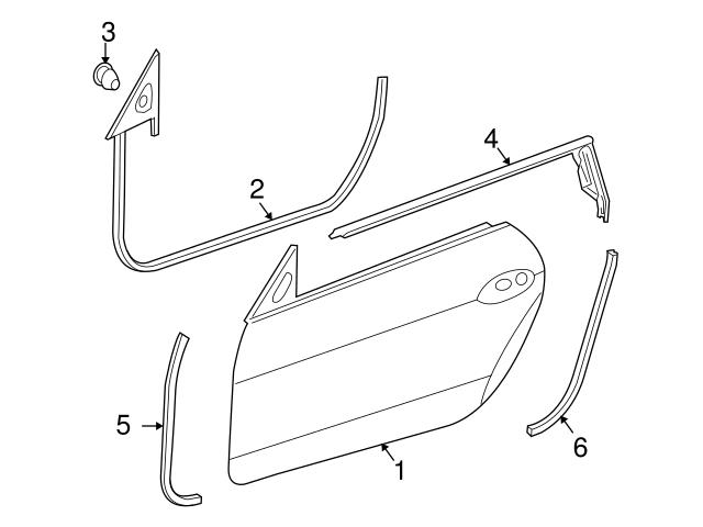 Genuine Mercedes 1717200124 Door Window Belt Weather Strip; Front Left ...