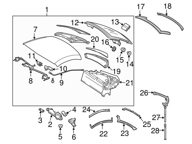 Genuine Mercedes 171790005964 Convertible Top Cable; Left, Right ...