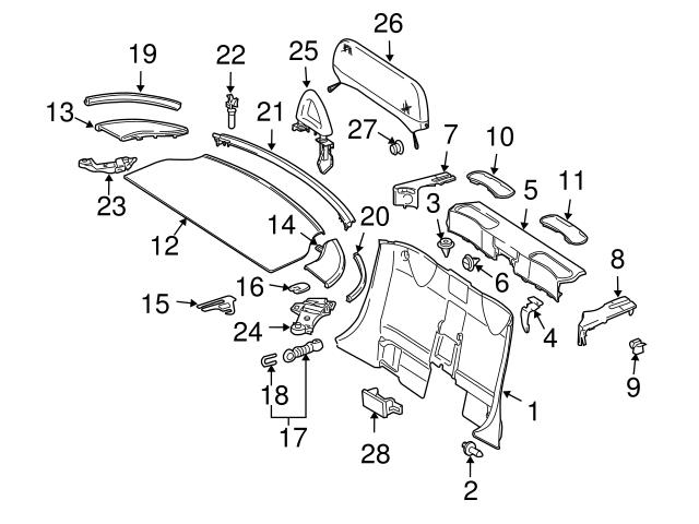 Genuine Mercedes 1717901435 Convertible Top Stowage Compartment Trim ...