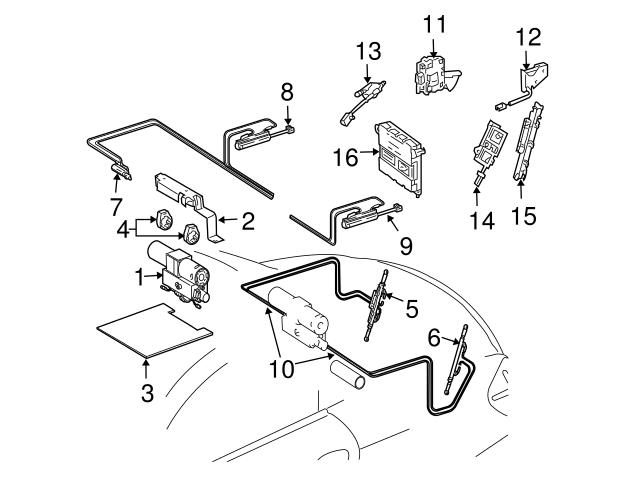 Genuine Mercedes 1718000672 Convertible Top Hydraulic Cylinder; Front ...