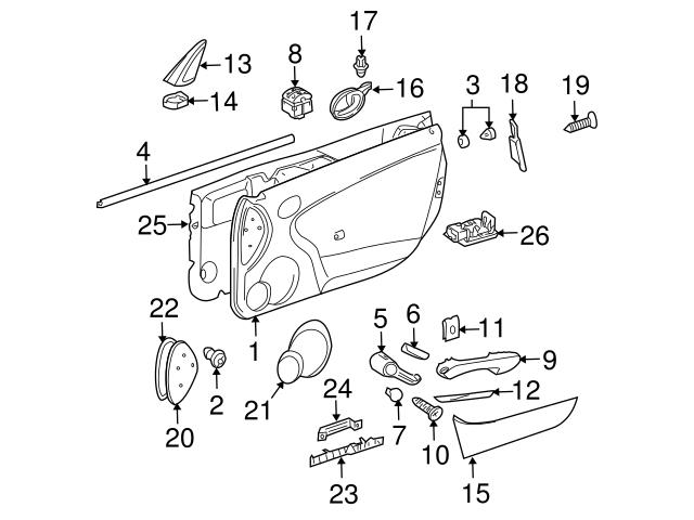 Genuine Mercedes 17182087109698 Power Window Switch; Left - Mercedes