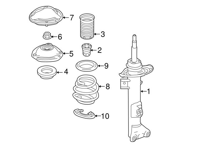 Genuine Mercedes 1723220184 Coil Spring Insulator; Front Upper Left ...