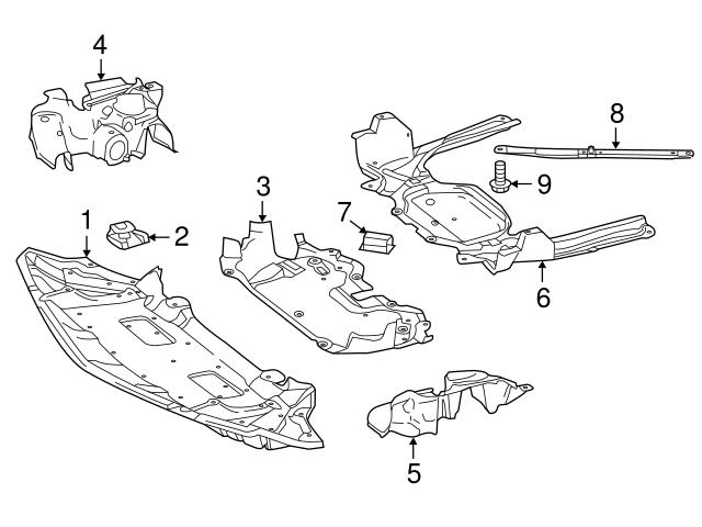 Genuine Mercedes 172524113064 Radiator Support Splash Shield - Mercedes ...