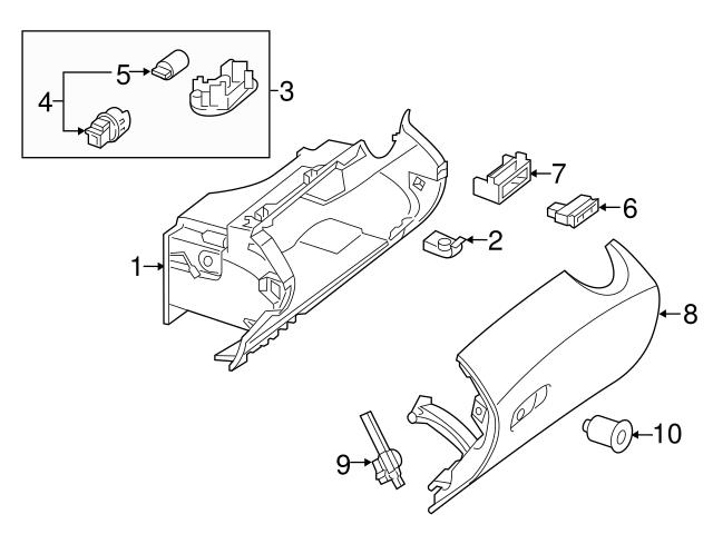 Genuine Mercedes 1726800026 Glove Box Support - Mercedes