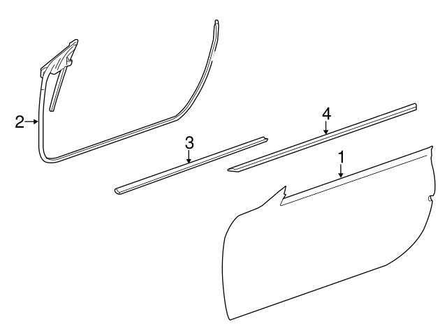 Genuine Mercedes 1727200454 Door Seal; Front Right Lower - Mercedes