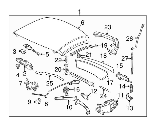 Genuine Mercedes 1727901798 Convertible Top Seal; Front Left - Mercedes ...