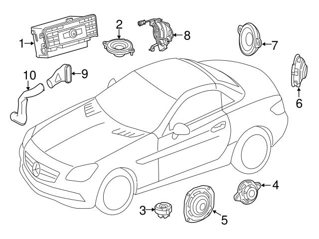 Genuine Mercedes 1728200102 Door Speaker Connector; Center Left/Right ...