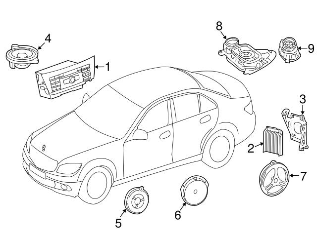 Genuine Mercedes 1728200602 Rear Seat Speaker Switch; Front Upper Left ...