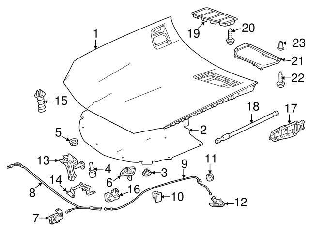 Genuine Mercedes 1728800760 Hood Latch Striker Plate; Front Left/Right ...