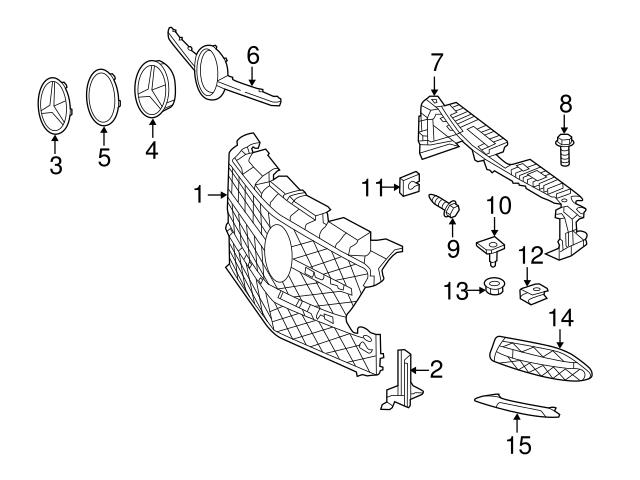 Genuine Mercedes 1728850074 Grille Molding; Front Left - Mercedes