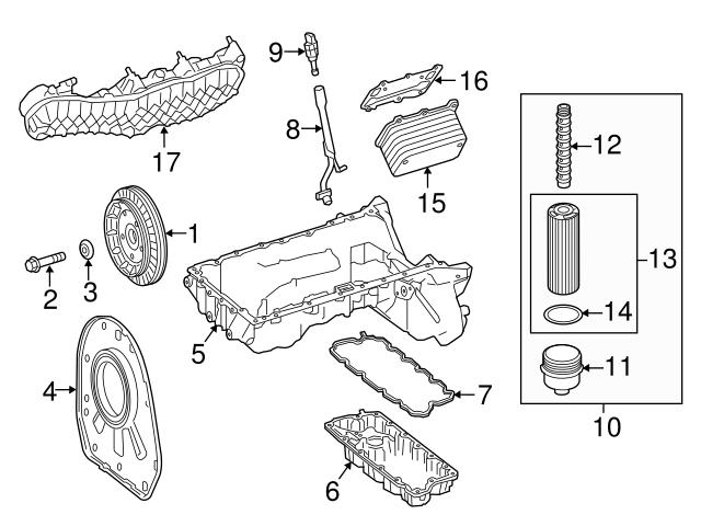 Genuine Mercedes 1760104501 Oil Pan; Lower - Mercedes