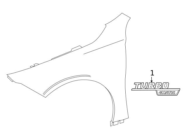 Genuine Mercedes 1768171200 Fender Emblem; Front Right - Mercedes