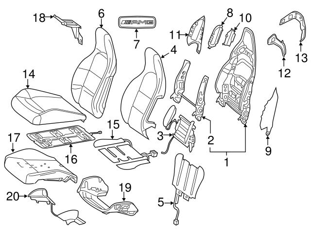 Genuine Mercedes 1768600035 Seat Air Bag Bracket; Front Right - Mercedes
