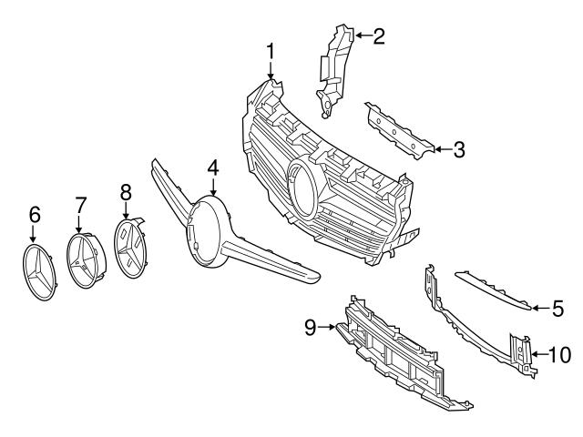 Genuine Mercedes 1768851500 Grille Bracket - Mercedes