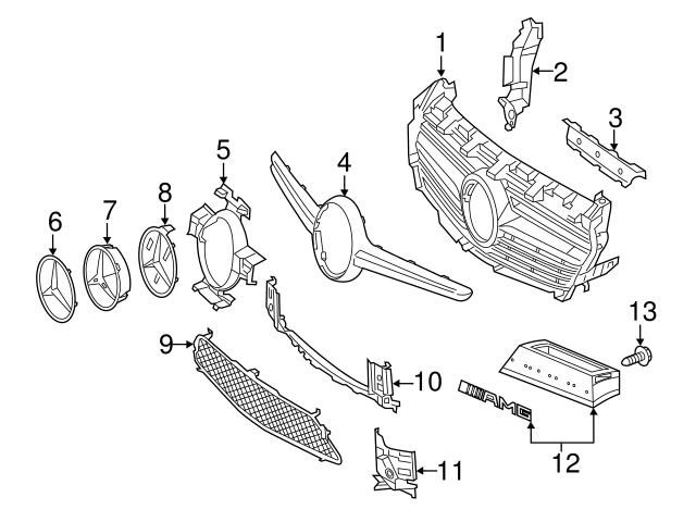 Genuine Mercedes 1768854300 Grille Bracket; Lower - Mercedes