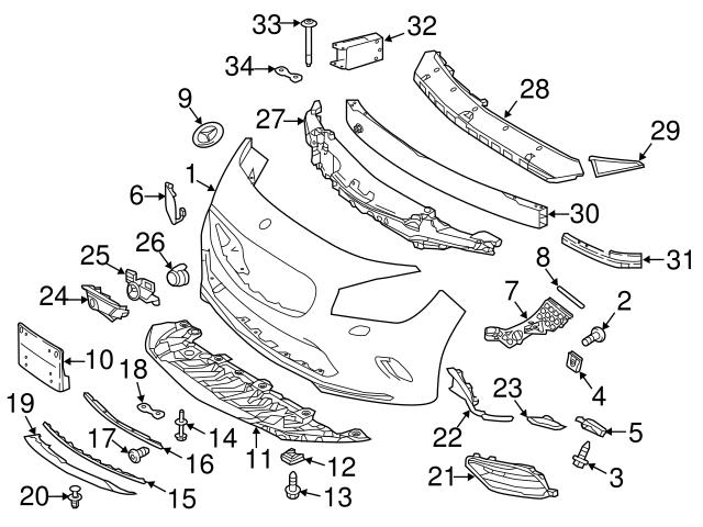 Genuine Mercedes 1768857500 Grille Bracket; Left - Mercedes