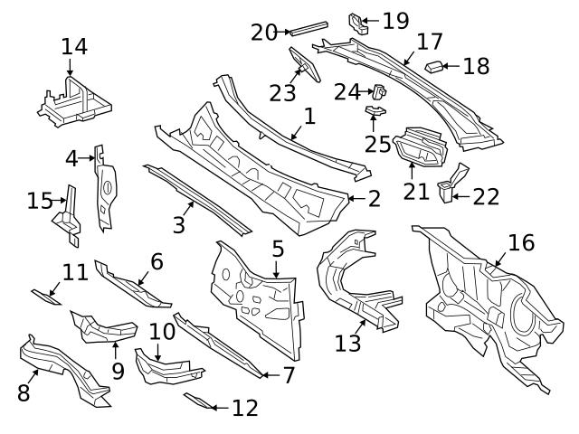 Genuine Mercedes 1776202601 Cowl Panel; Lower - Mercedes