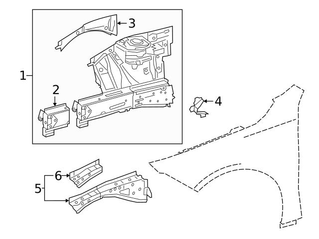 Genuine Mercedes 1776208700 Fender Rail Bracket; Rear Left - Mercedes
