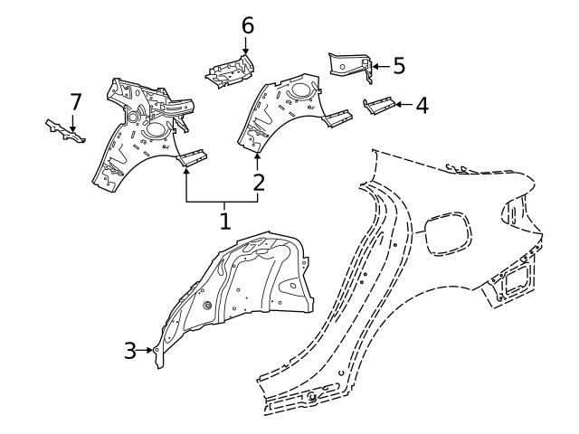 Genuine Mercedes 1776821900 Quarter Panel Insulator; Left - Mercedes